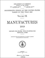 1920 Census: Vol 8. Manufactures, General Report & Analytical Tables