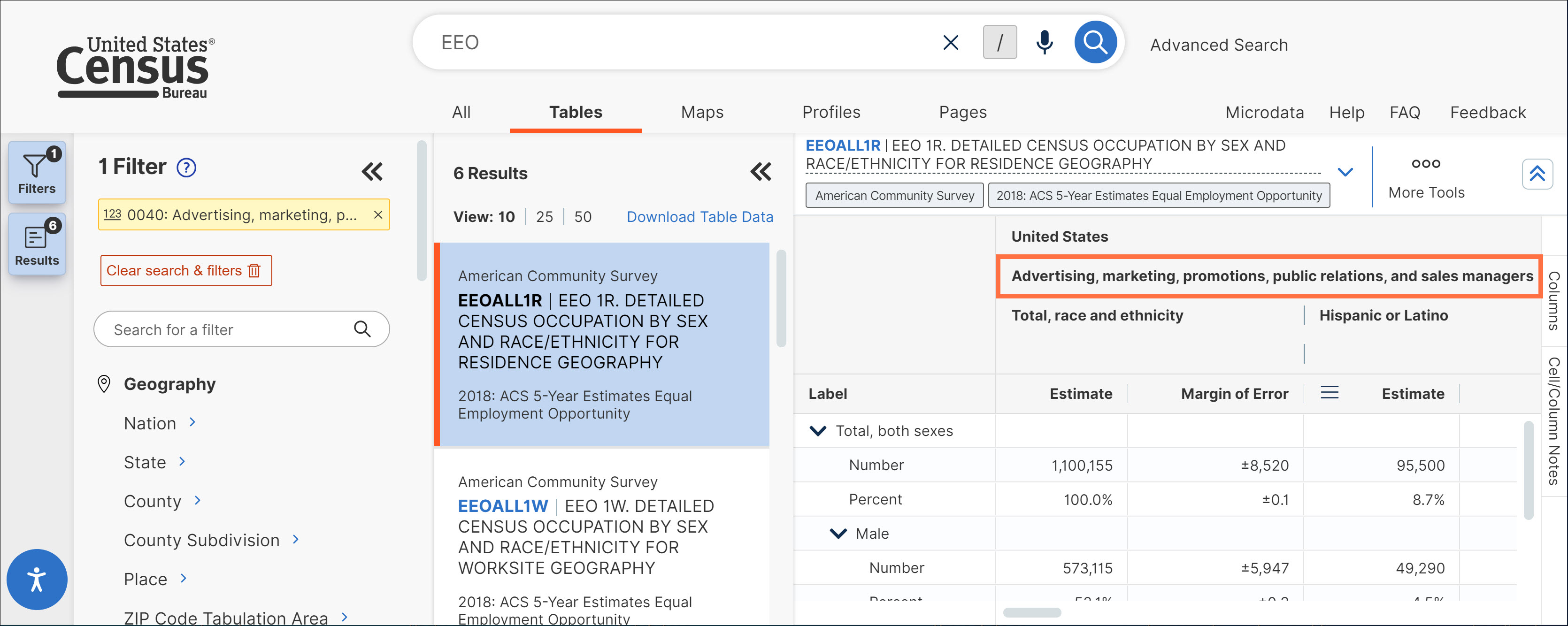 How can I access Equal Employment Opportunity (EEO) Tabulation data?