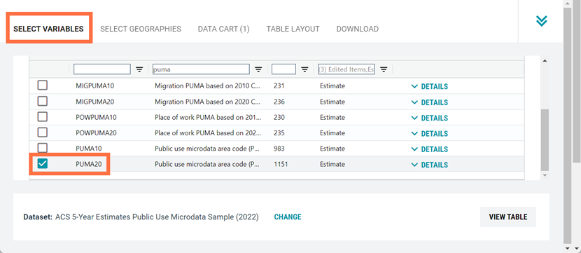 How Do I Select PUMAs on MDAT for ACS 5-Year Estimates with Dual ...