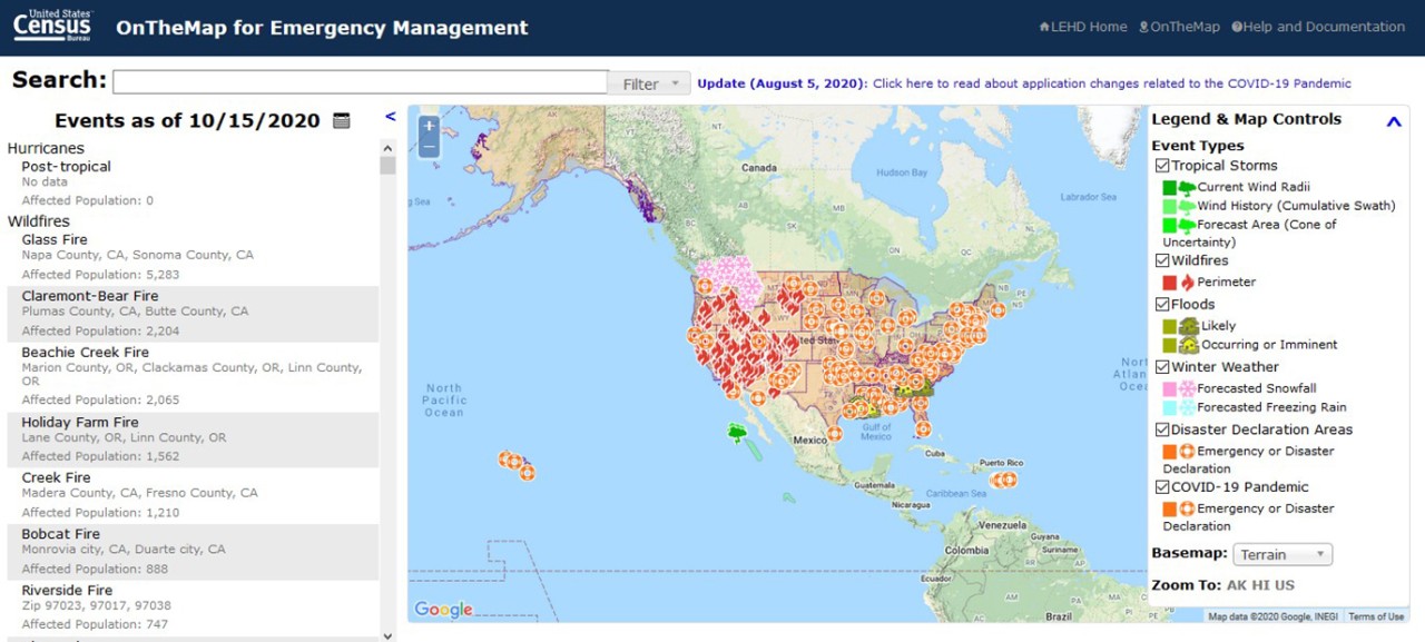 The Challenge of Mapping Disaster Areas During a National Emergency