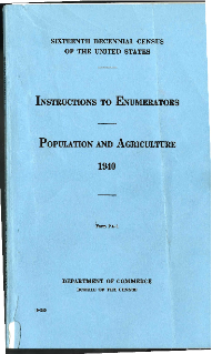 1940 Census Instructions to Enumerators
